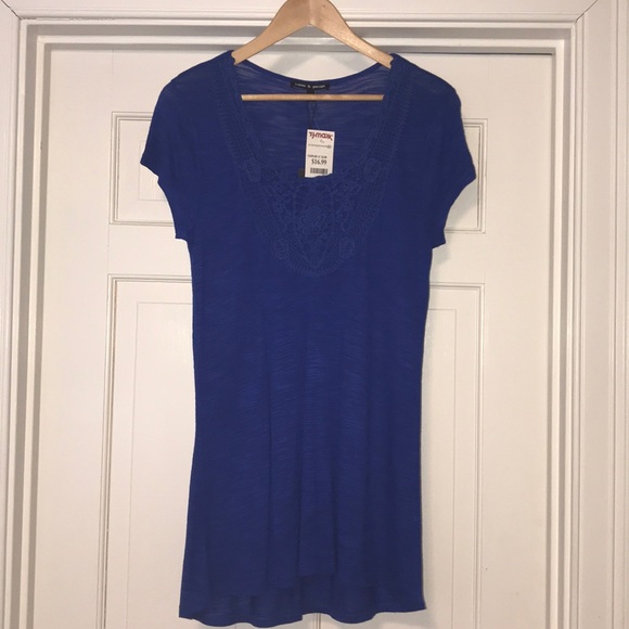 T.J.Maxx | Tops | Royal Blue Top With Crochet Detail Nwt | Poshmark